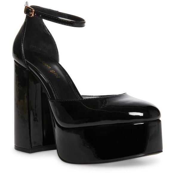 Madden Girl | Shoes | Madden Girl Womens Dion Black Patent Ankle Strap ...